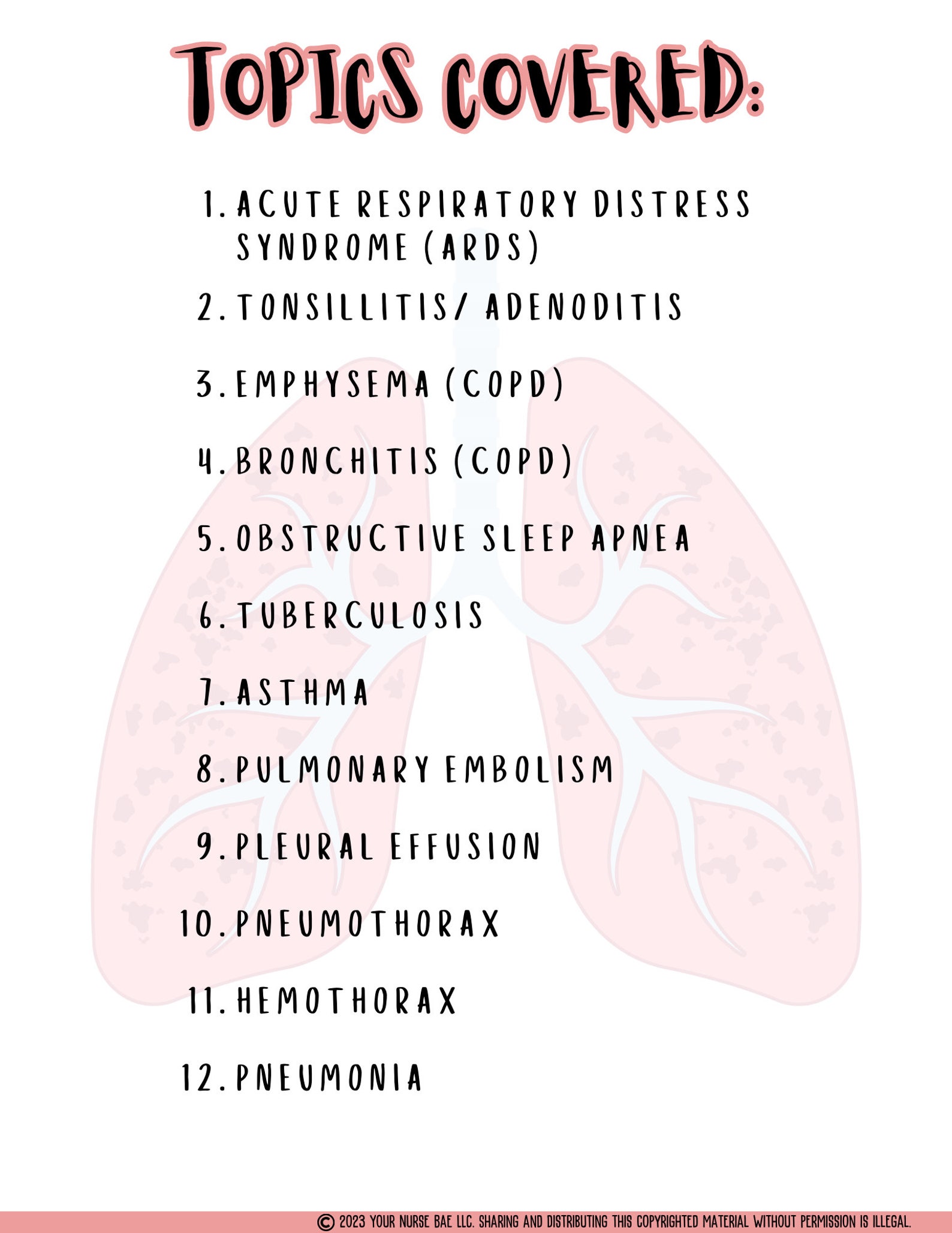 Respiratory Study Guide: Med Surg Nursing Notes - Etsy