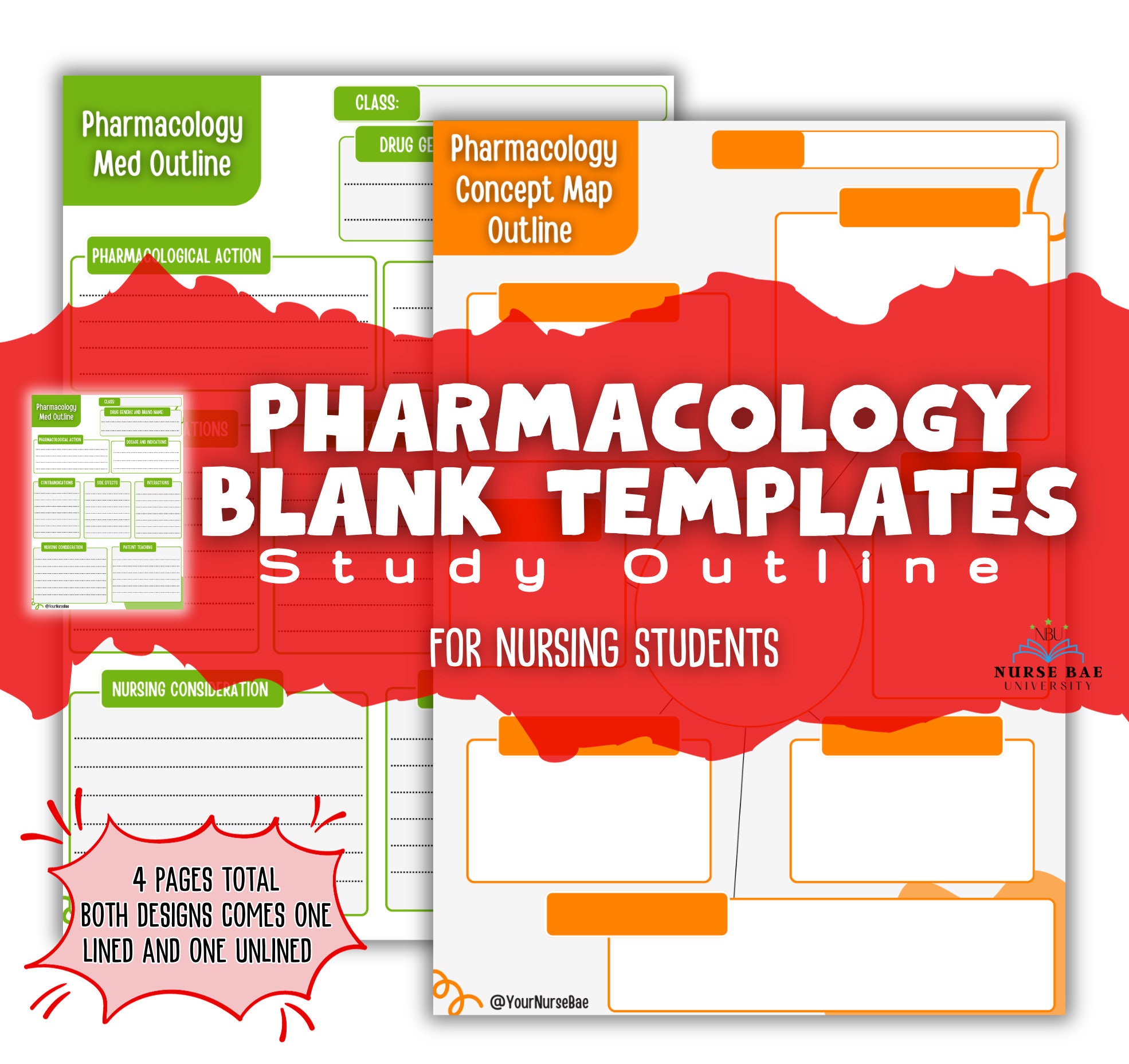 Pharmacology Note Taking Template, Nursing Notes, Pharmacology Concept ...