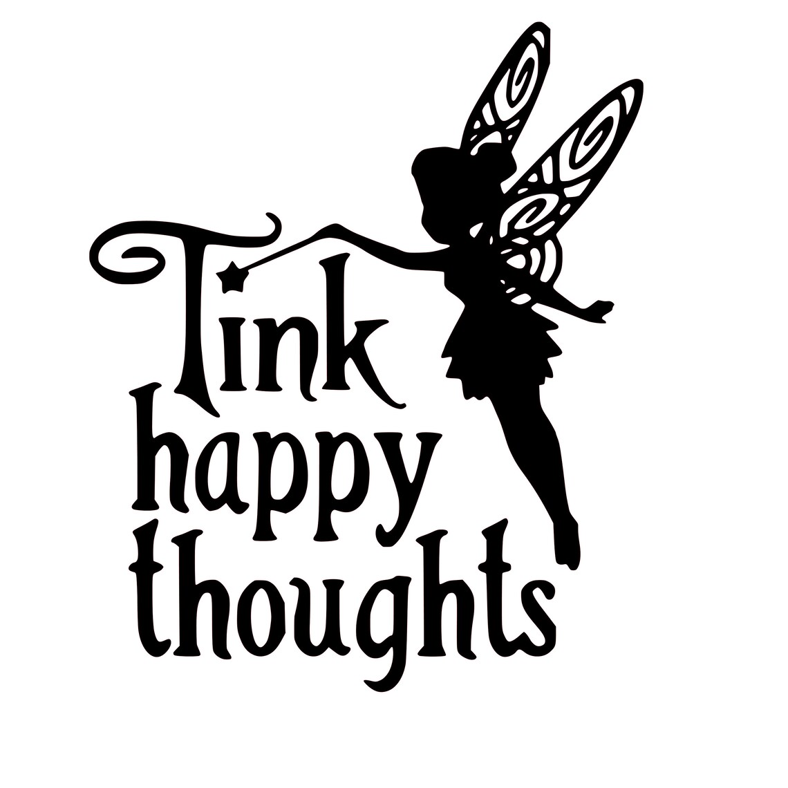 Think Happy Thoughts SVG Tinkerbell Mental Health Matters - Etsy