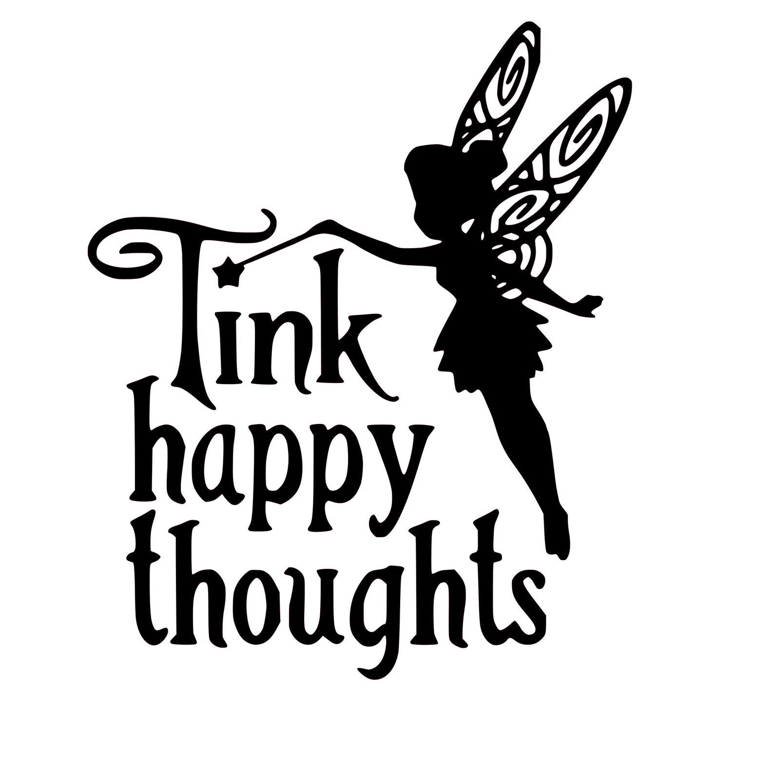 Think Happy Thoughts SVG Tinkerbell Mental Health Matters - Etsy
