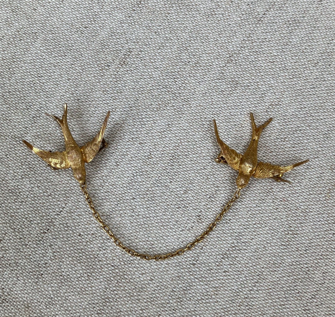 Antique Victorian 9ct Gold Swallow Cloak Clasp Brooch - Etsy