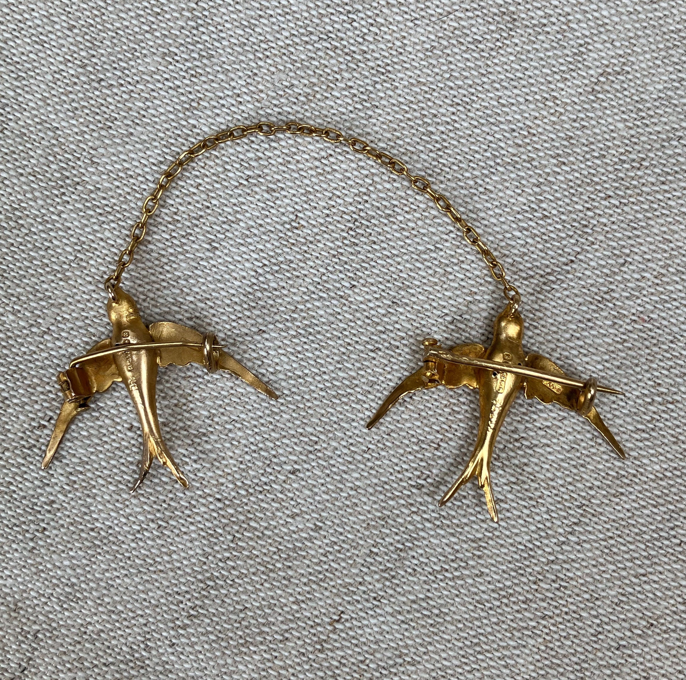 Antique Victorian 9ct Gold Swallow Cloak Clasp Brooch - Etsy