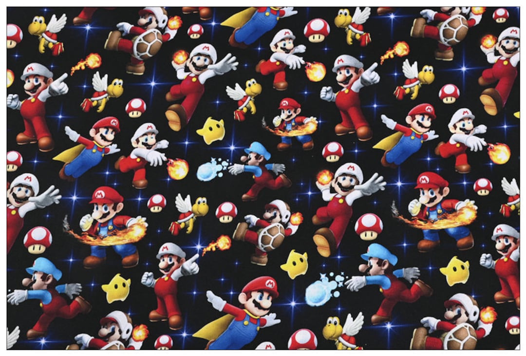 Super Mario Fabric Mario and Friends Fabric Water Pipe Fabrics Printed ...