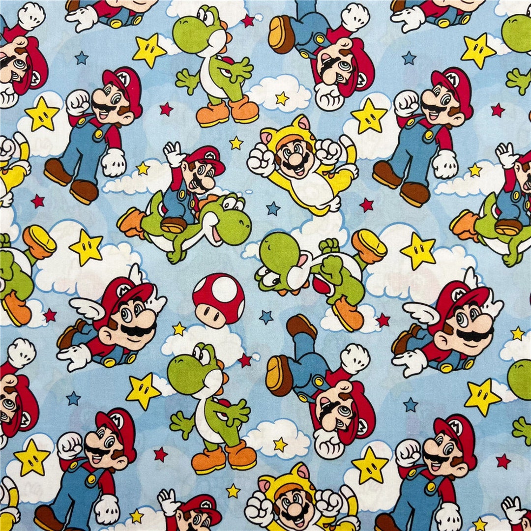 Caroon Super Mario Bros. Fabric Cotton Fabric Printed Plain Sewing ...