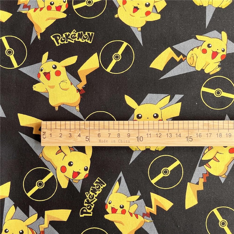 Fabric Pikachu Fabric Pocket Monster Fabric Cartoon Anime Cotton Fabric ...