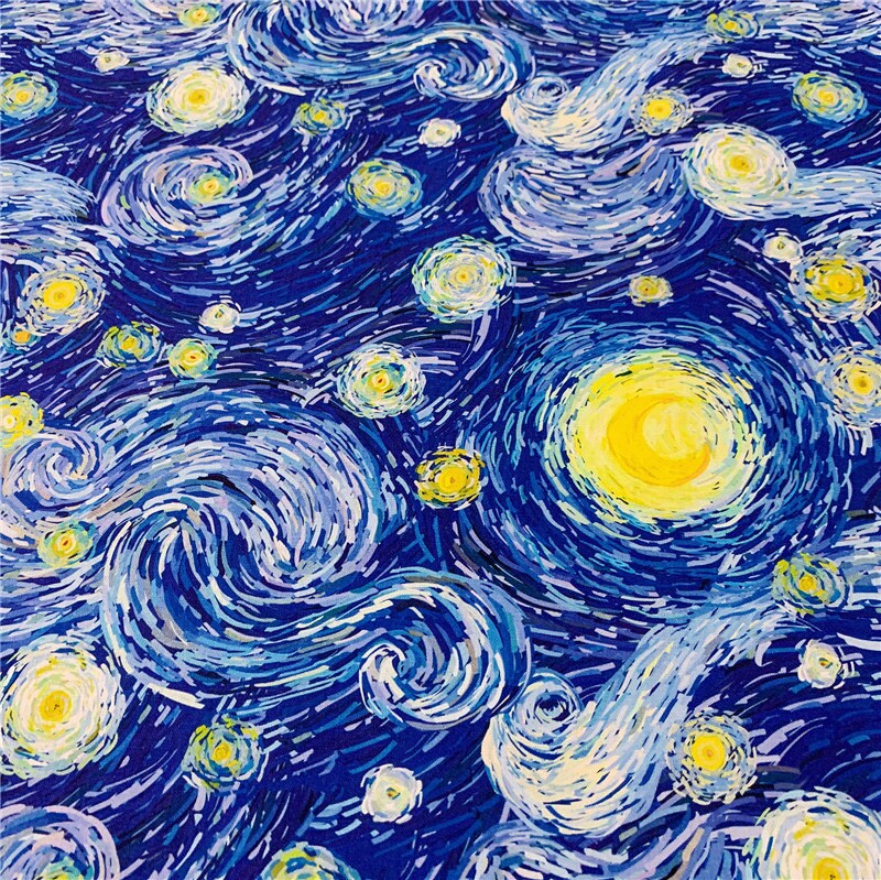 Cotton Fabric World Masterpiece Starry Sky Moon Night Sewing Cloth ...