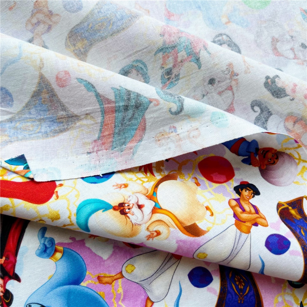 Cartoon Disney Aladdin Cotton Fabric Printed Plain Sewing - Etsy