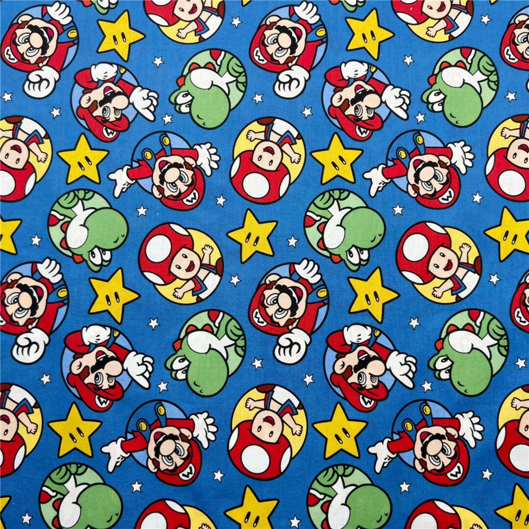 Caroon Super Mario Bros. Fabric Cotton Fabric Printed Plain Sewing ...