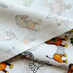 Cartoon Disney Toy Story Cotton Fabric Printed Plain Sewing Cloth ...