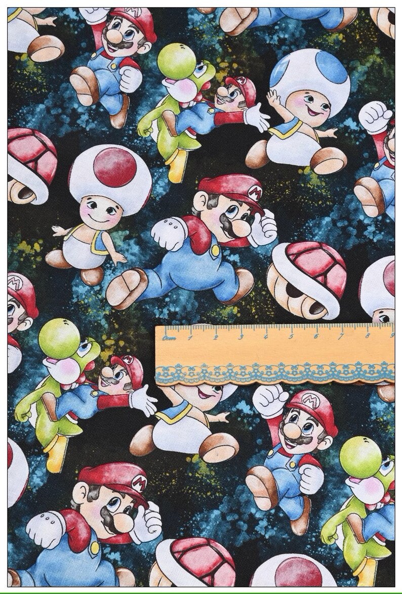 Super Mario Fabric Mario and Friends Fabric Water Pipe Fabrics Printed ...