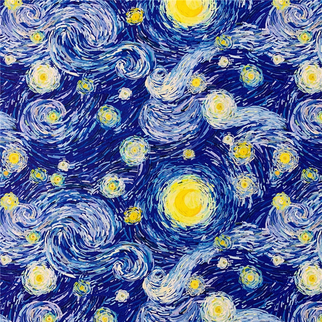 Cotton Fabric World Masterpiece Starry Sky Moon Night Sewing Cloth ...