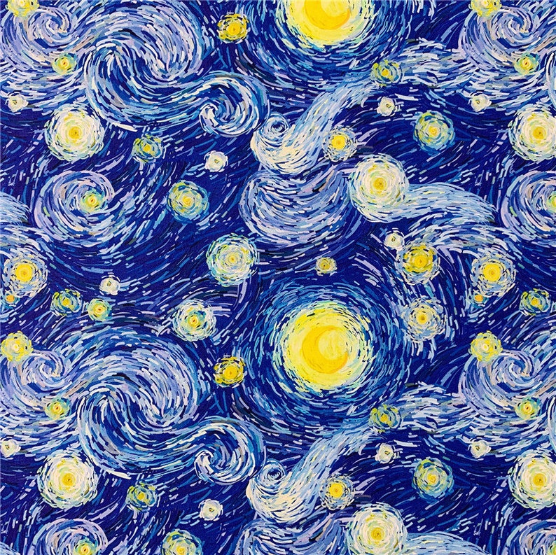 Cotton Fabric World Masterpiece Starry Sky Moon Night Sewing Cloth ...
