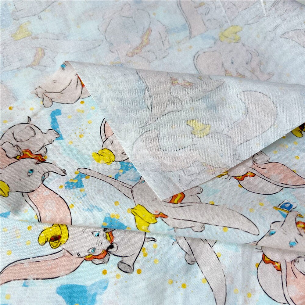 Cartoon Dumbo Cotton Fabric Printed Plain Sewing Cloth 43inch - Etsy