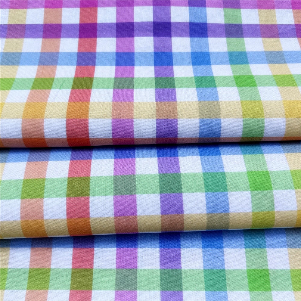 Summer Rainbow Lattice Cotton Fabric Colorful Colour Cloth - Etsy
