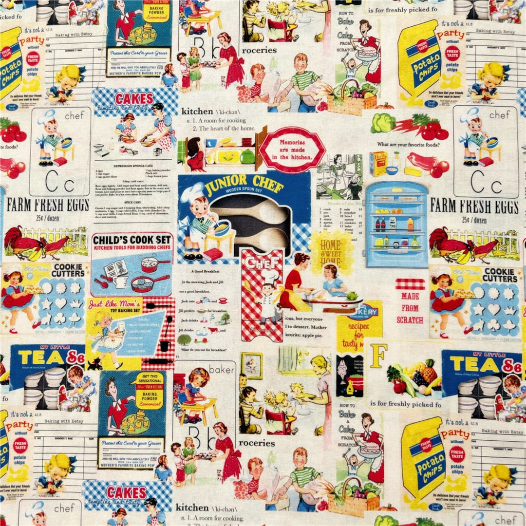 Vintage Fabric Advertisement Fabric Cotton Fabric Printed Plain Sewing ...
