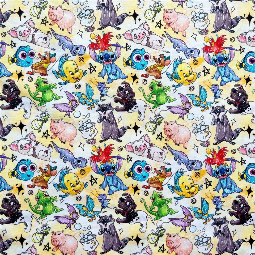 Cartoon Sea Nemo Cotton Fabric Printed Plain Sewing Cloth 43inch X 1/2 ...