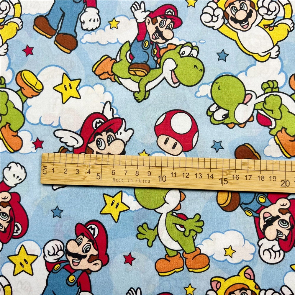 Caroon Super Mario Bros. Fabric Cotton Fabric Printed Plain Sewing ...