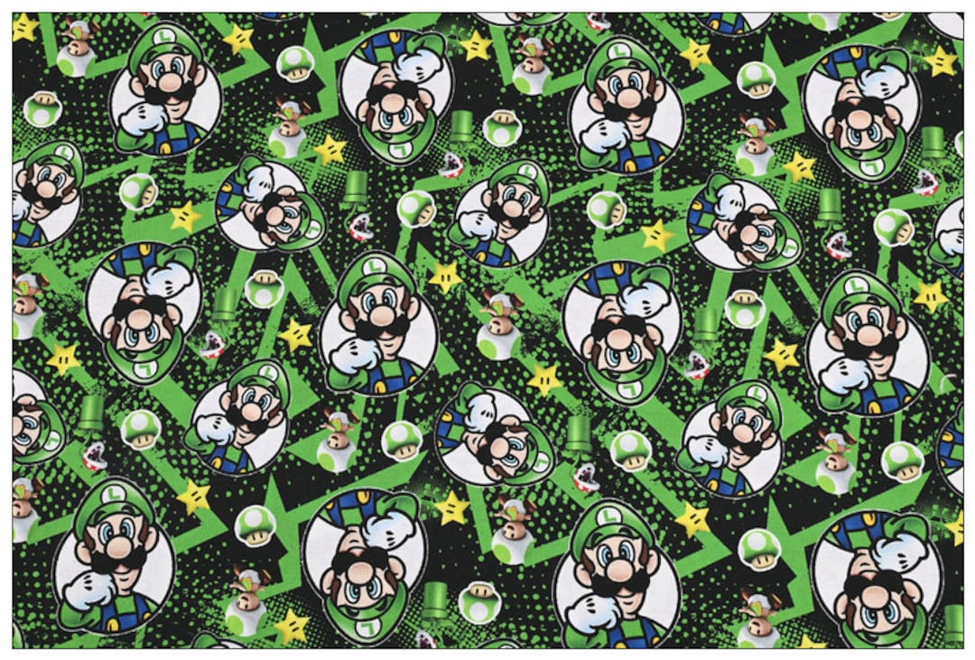 Super Mario Fabric Mario and Friends Fabric Luigi Fabrics Printed Plain ...