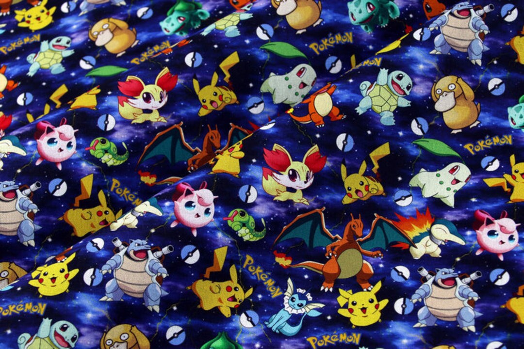 Caroon Pokemon Cotton Fabric Pocket Monster Printed Plain Sewing ...