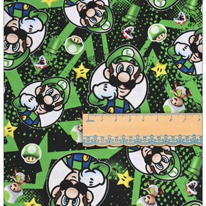 Super Mario Fabric Mario and Friends Fabric Luigi Fabrics Printed Plain ...