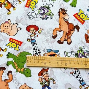 Cartoon Disney Toy Story Cotton Fabric Printed Plain Sewing Cloth ...