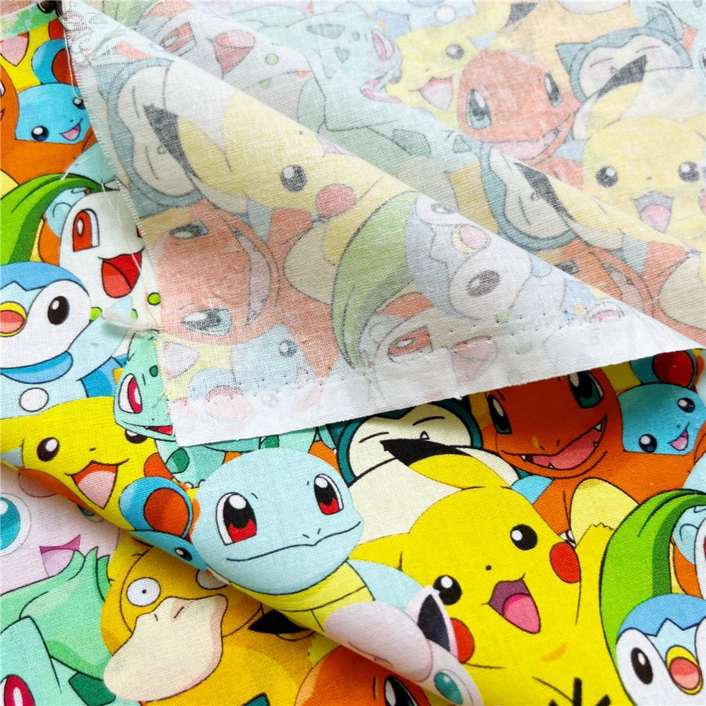 Fabric Pikachu Fabric Pocket Monster Fabric Cartoon Anime Cotton Fabric Printed Plain Sewing ...