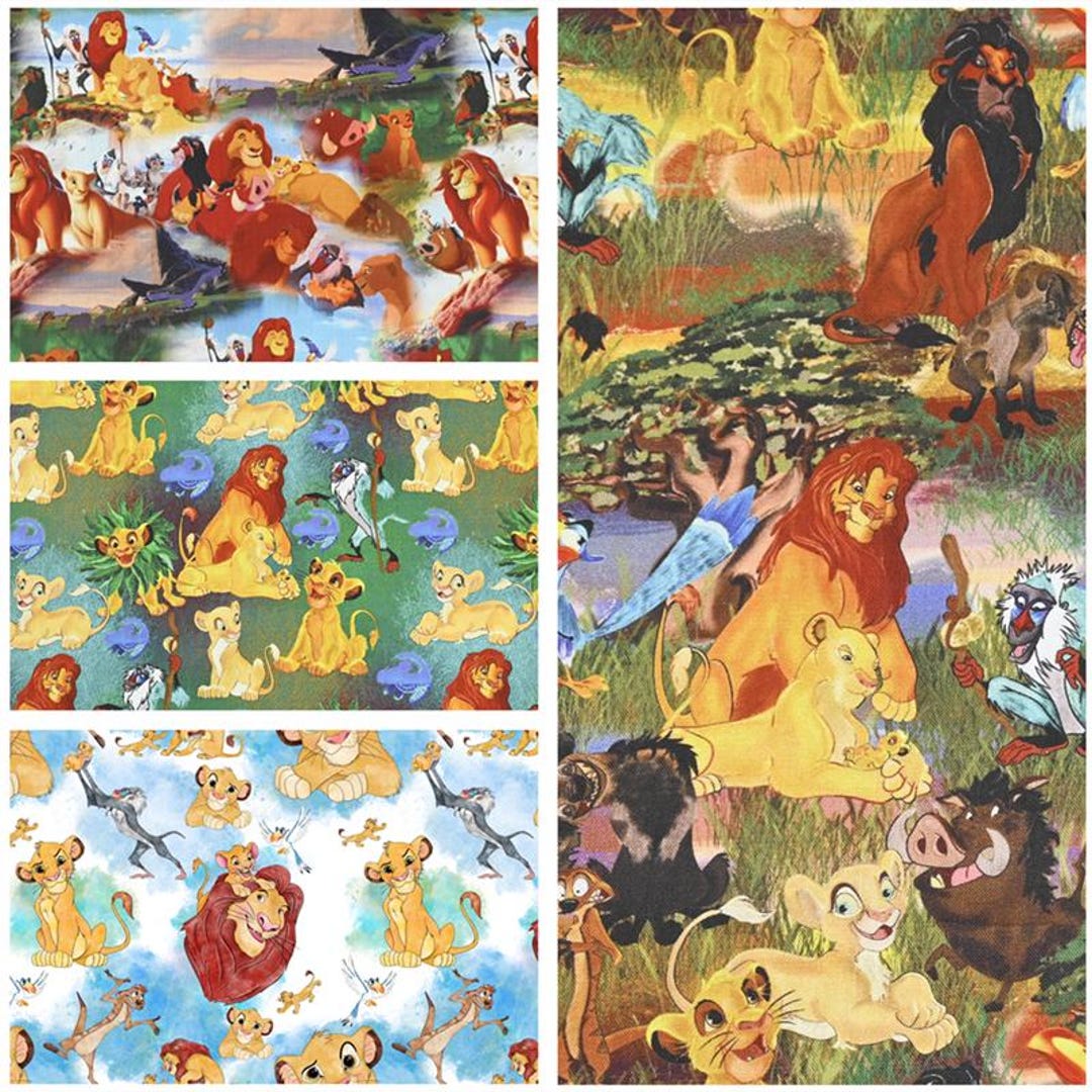 Lion King Fabric Lion Simba Mufasa Fabric Cartoon Fabric Anime Cotton ...