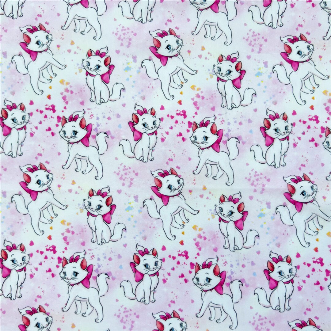 Caroon Disney Marie Cat Cotton Fabric Printed Plain Sewing - Etsy