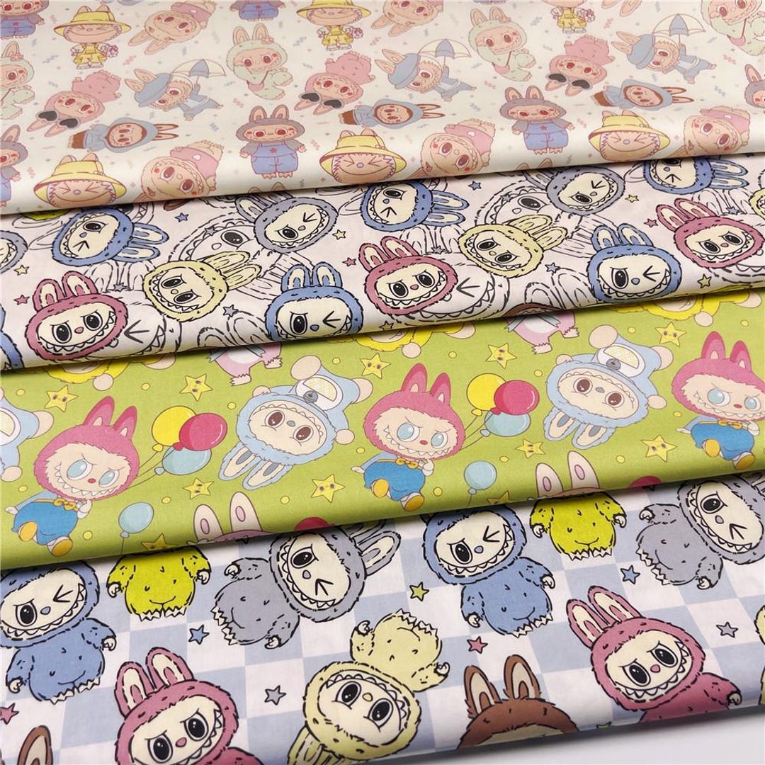Cartoon Fabric Monster Fabric Cartoon Anime Cotton Fabric Printed Plain ...