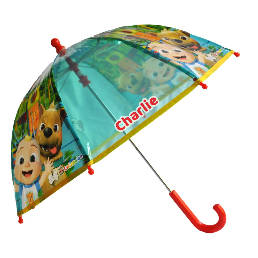 Personalised Official Cocomelon Dome Umbrella, Kids Character Brolly ...