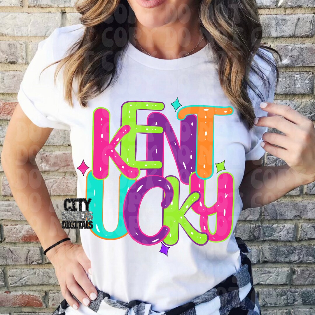 KENTUCKY Png, Neon Kentucky Png, Bright Kentucky Png, Retro Kentucky ...