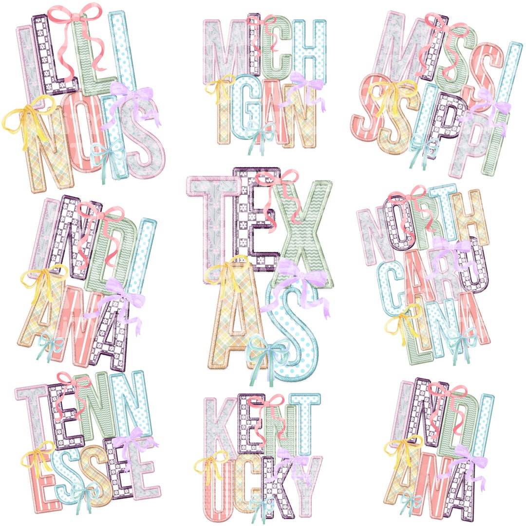 COQUETTE STATE Png Bundle, Bow State Designs and Regions in This Google ...