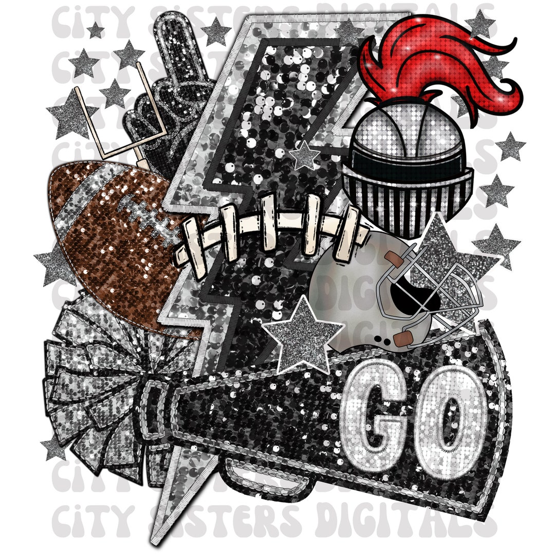 GLITTER KNIGHTS FOOTBALL Png, Faux Embroidery, Faux Sequins Png for ...