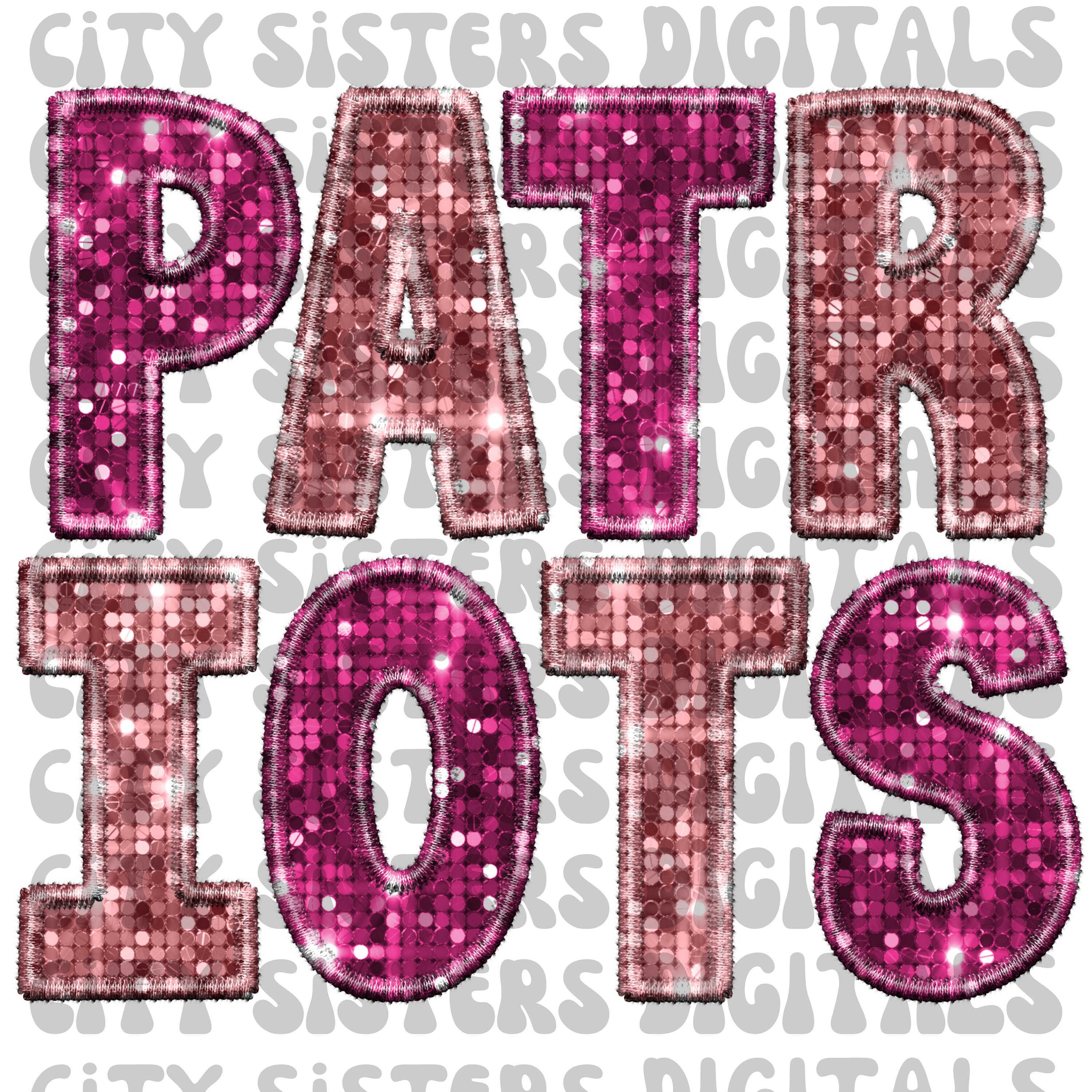 GLITTER PINK PATRIOTS Cute School Spirit Png Faux Embroidery - Etsy