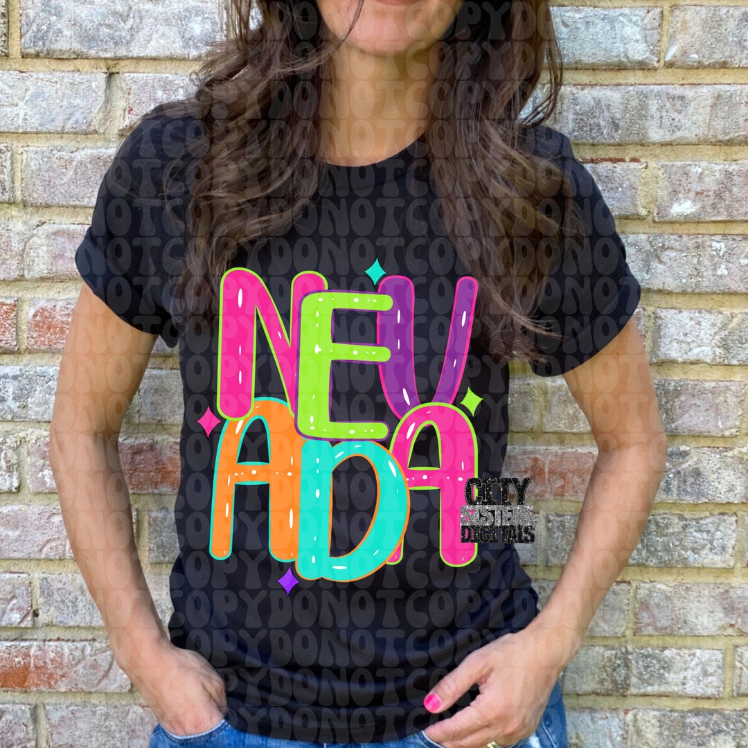 NEVADA Png, Neon Nevada Png, Bright Nevada Png, Nevada Digital, Retro ...