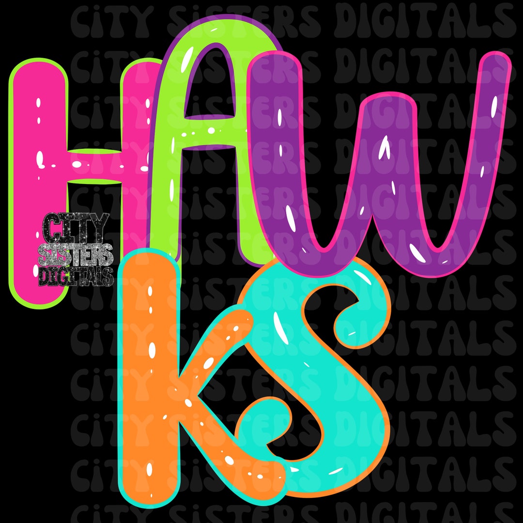 Neon Hawks PNG: Retro Mascot Sublimation (digital Download) - Etsy