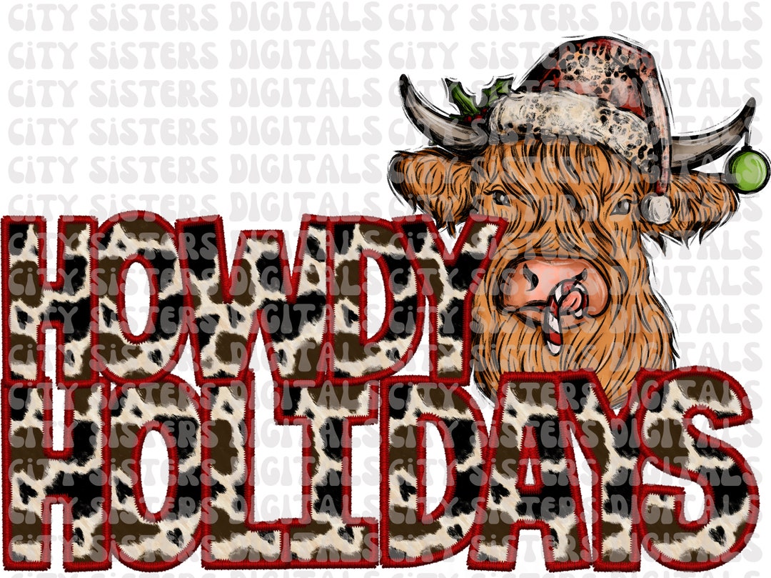 WESTERN HOWDY HOLIDAYS Png, Western Christmas, Cowboy Santa Png, Cowboy ...