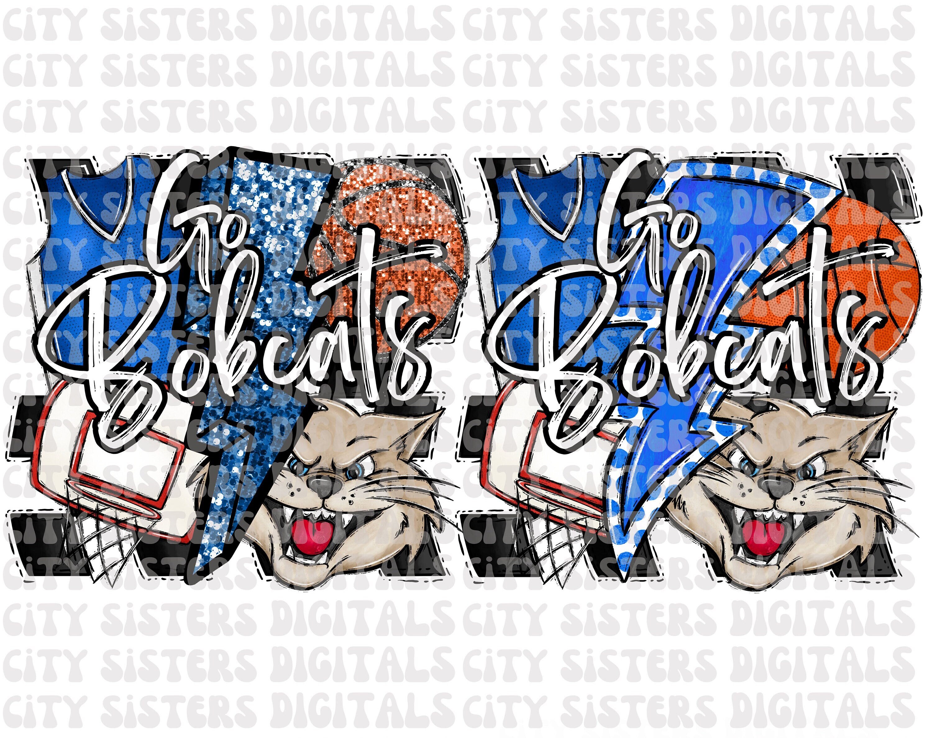Bobcats Basketball Mascot PNG: Faux Glitter Design (digital Download ...