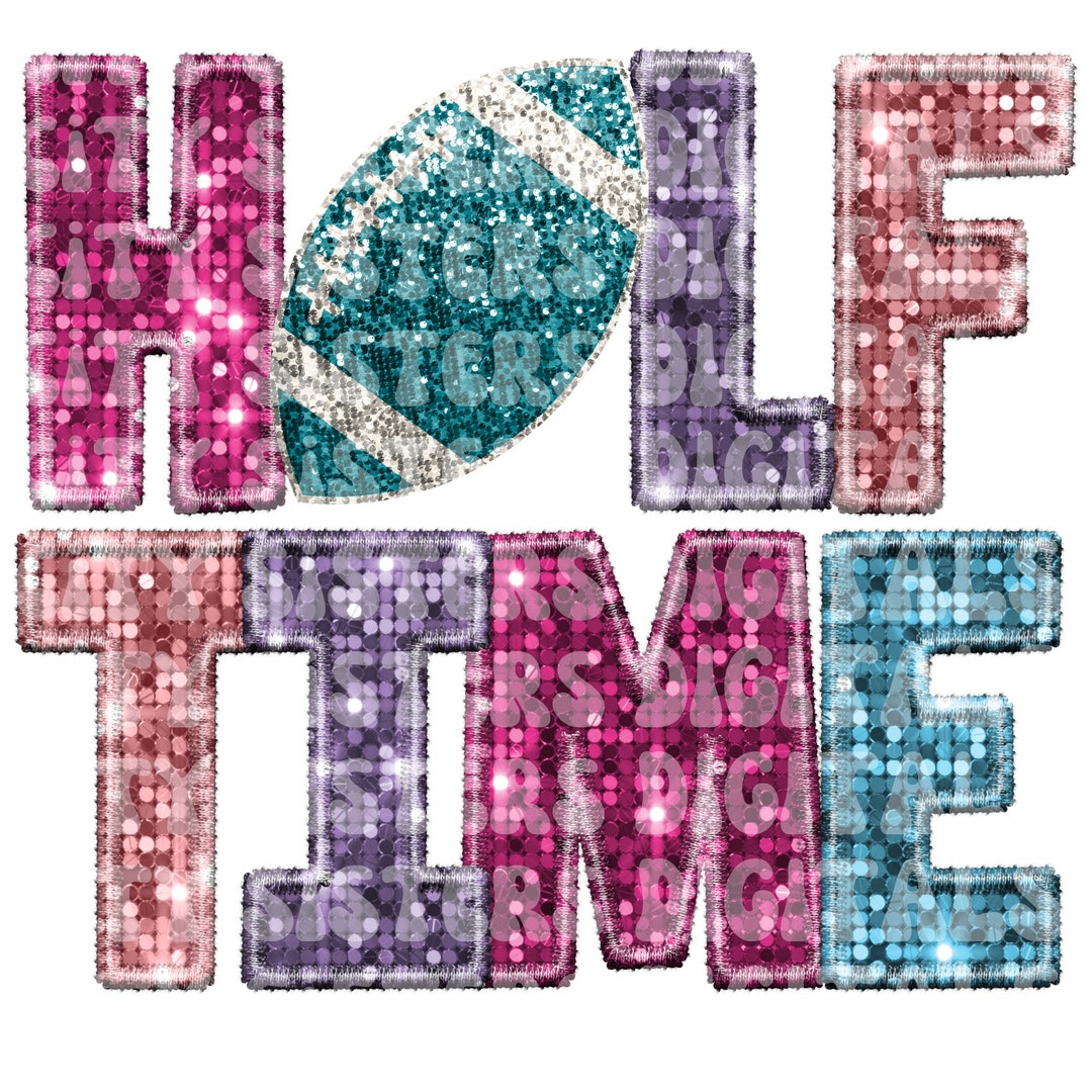 HALF TIME Png, Football Png, Glitter Football Png, Pink Football Png ...