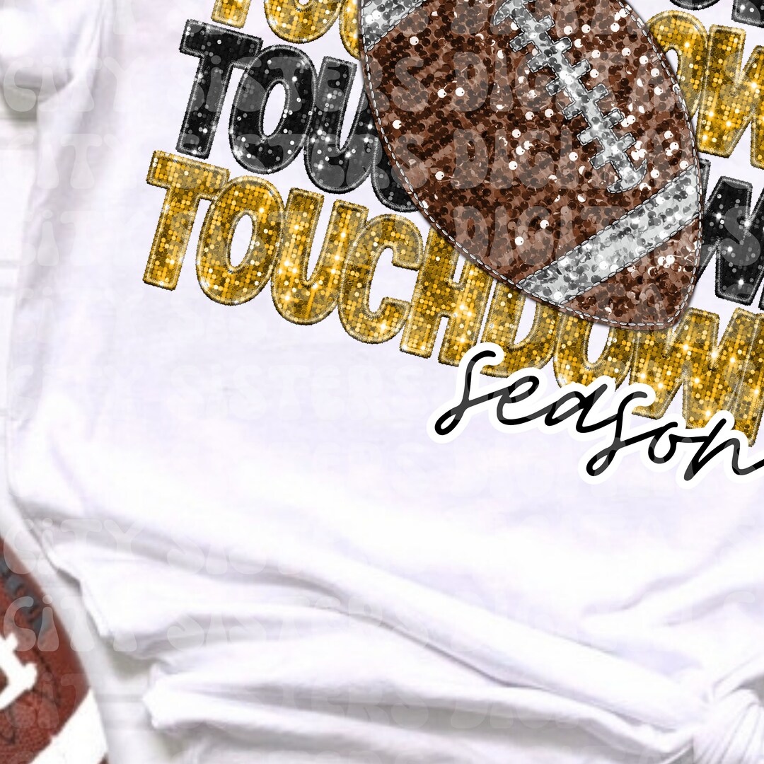 FOOTBALL TOUCHDOWN SEASON Glitter Gold and Black, Cute Football Png ...