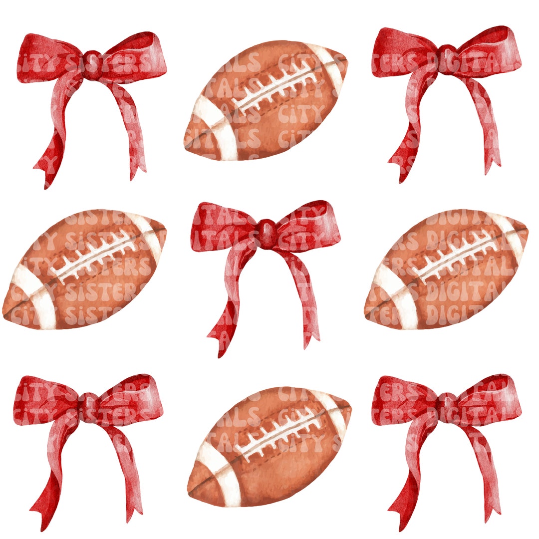 COQUETTE FOOTBALL BOWS Png, Football Bow Png, Football Png, Coquette ...