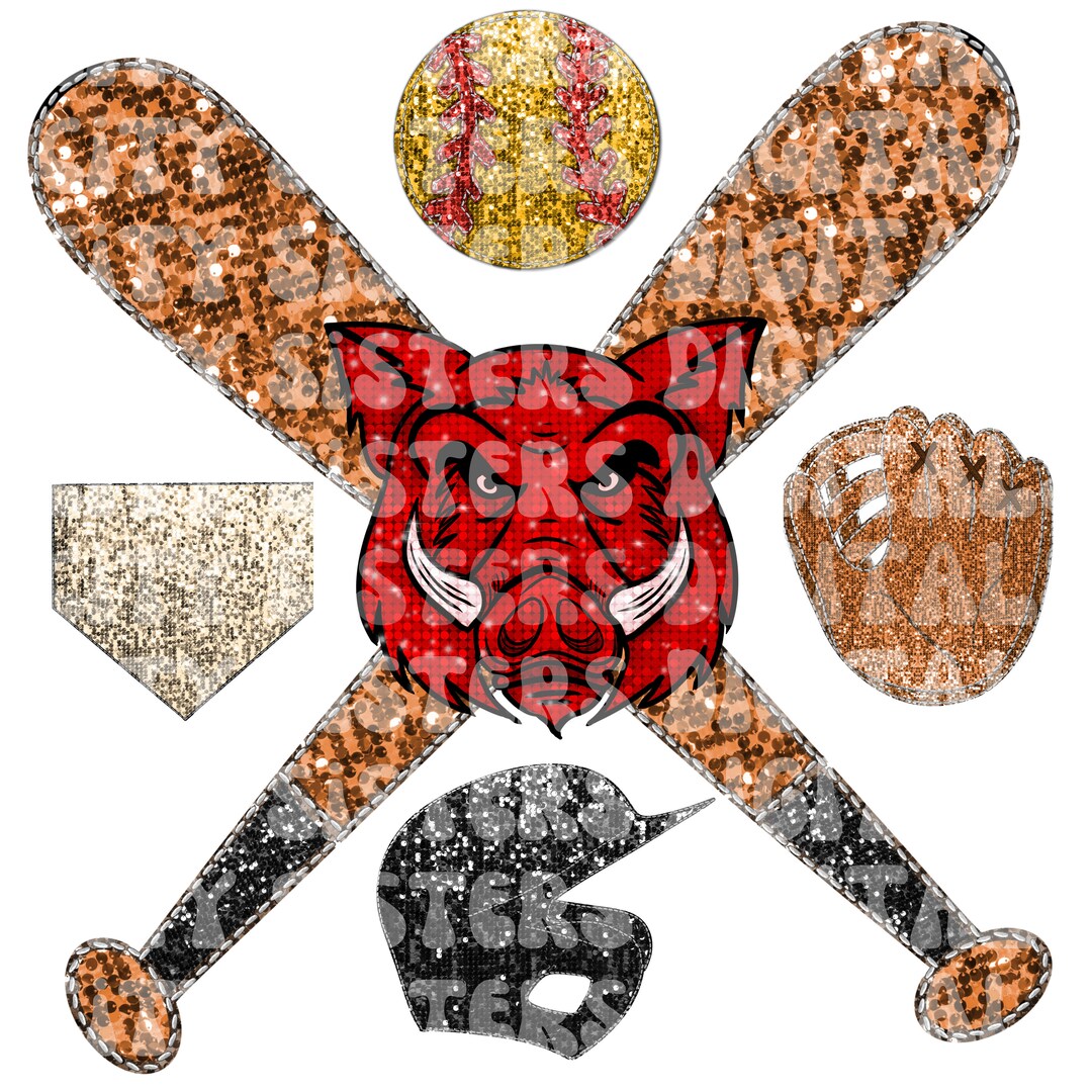 GLITTER HOGS SOFTBALL Png Faux Embroidery Faux Sequins Png - Etsy
