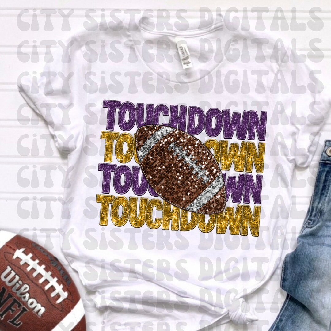 PURPLE/GOLD TOUCHDOWN, Purple and Gold Faux Embroidery Sequins Png ...