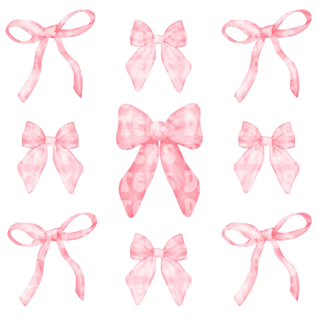 COQUETTE PINK BOWS Png, Pink Bows Png, Coquette Png, Coquette Digital ...