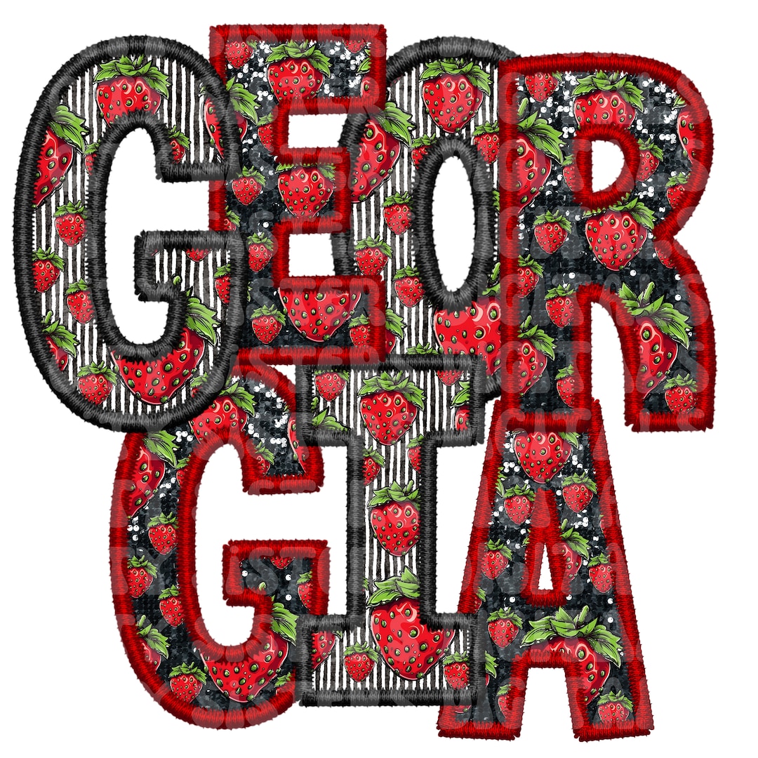GLITTER STRAWBERRY GEORGIA Png, Georgia Strawberry Png, Georgia Digital ...
