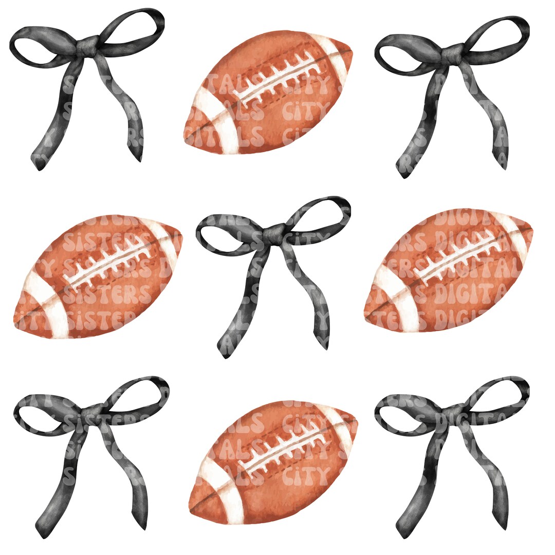 COQUETTE FOOTBALL BOWS Png, Football Bow Png, Football Png, Coquette ...