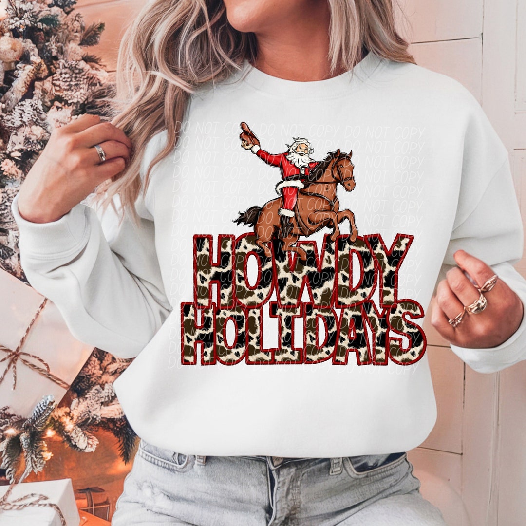 WESTERN HOWDY HOLIDAYS Png, Western Christmas Png, Cowboy Santa Png ...