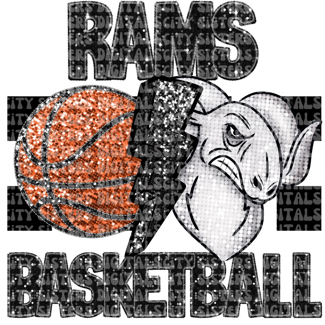 RAMS BASKETBALL RETRO Glitter Png, Basketball Game Day Png, Mascot Png ...