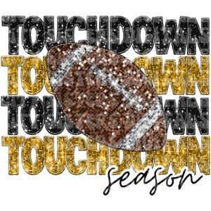 FOOTBALL TOUCHDOWN SEASON Glitter Gold and Black, Cute Football Png ...