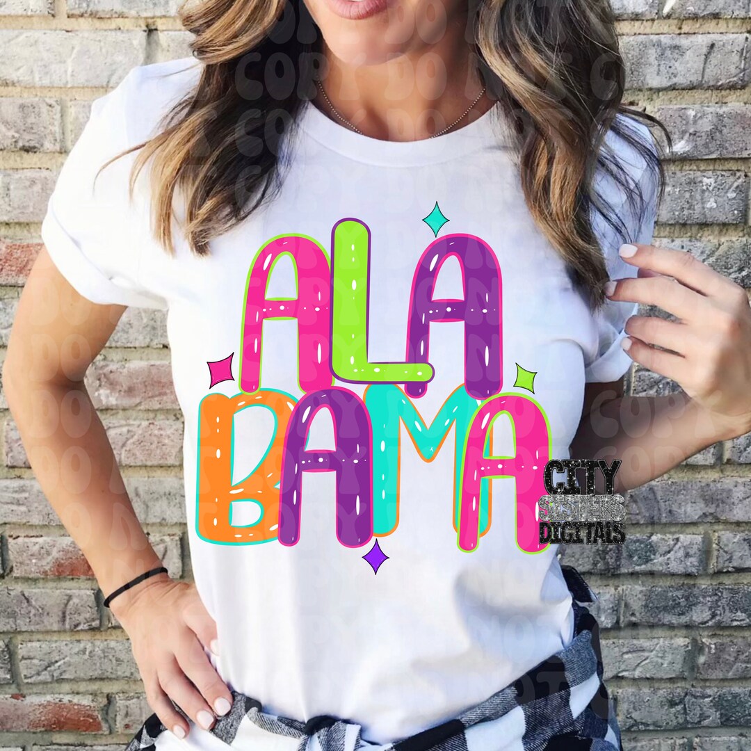 Neon Alabama PNG: Retro State Design (digital Download) - Etsy